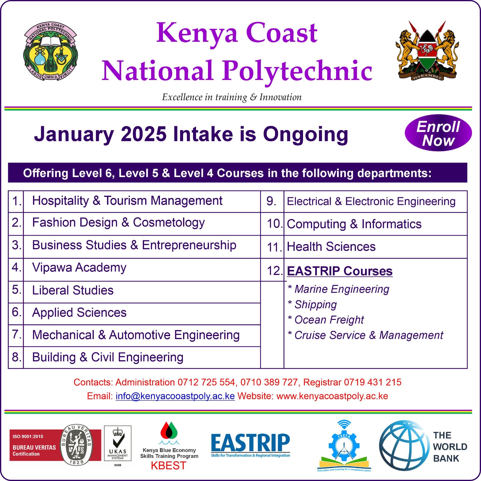 Kenya Coast National Polytechnic – Excellence in Training and Innovation
